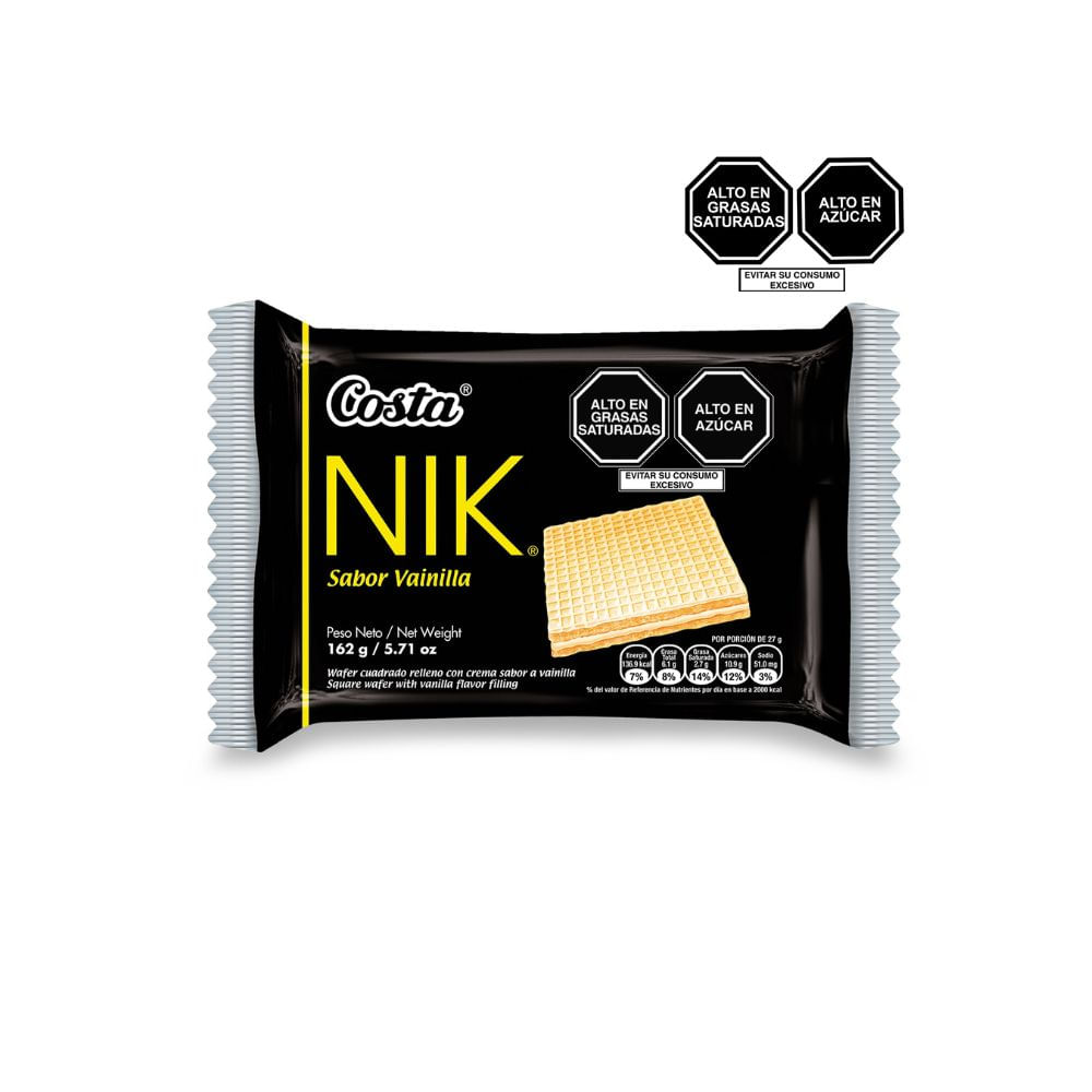 Wafer NIK COSTA Vainilla Pack 6un 27g | Vega - vegaperu