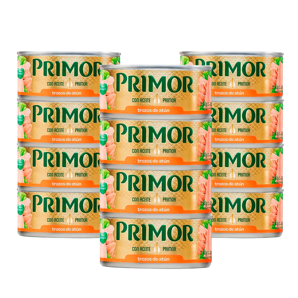 Trozos de Atún PRIMOR en Aceite Vegetal Lata 140g x12u | Vega - vegaperu