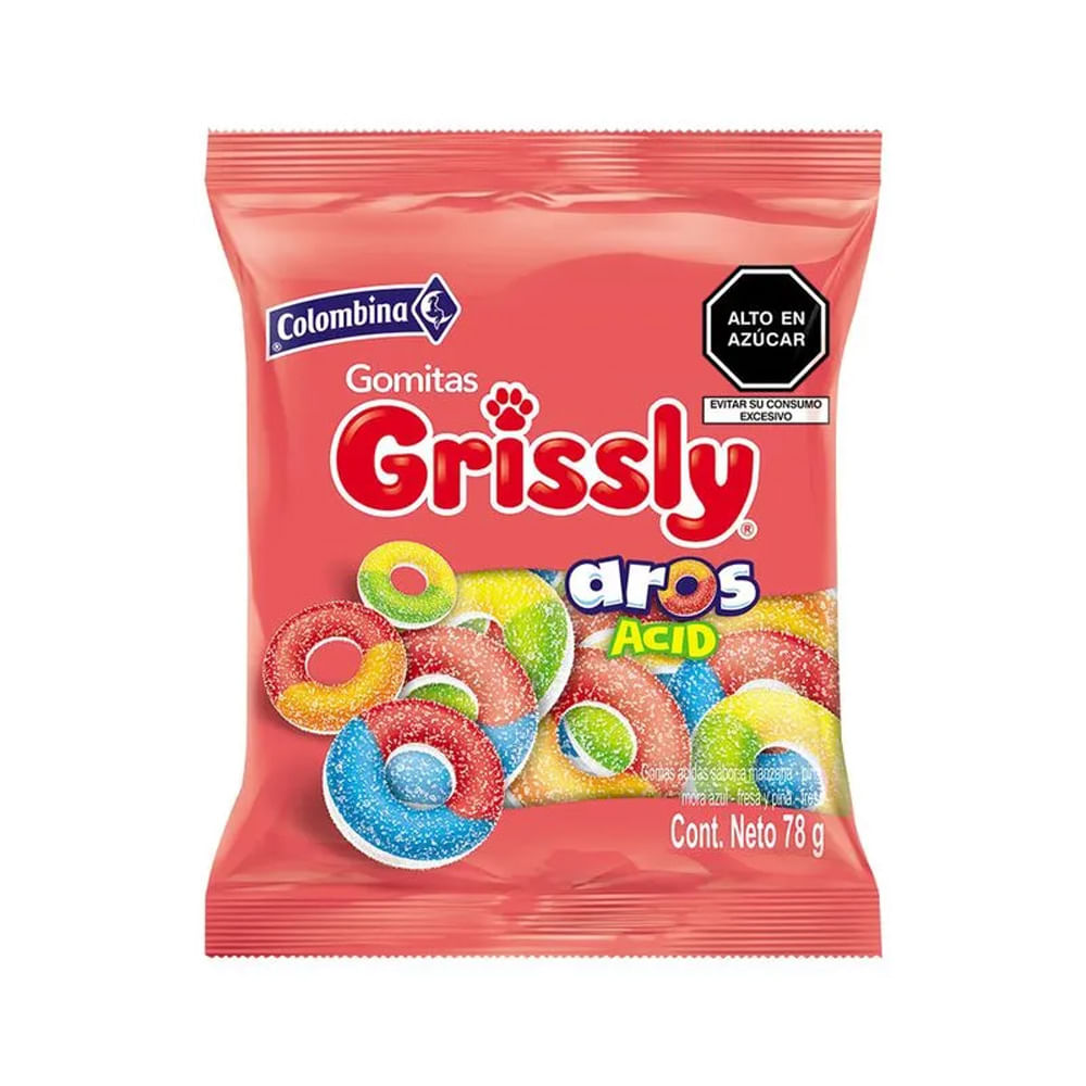 Gomas COLOMBIA Grissly Aros Bolsa 78gr | Vega - vegaperu