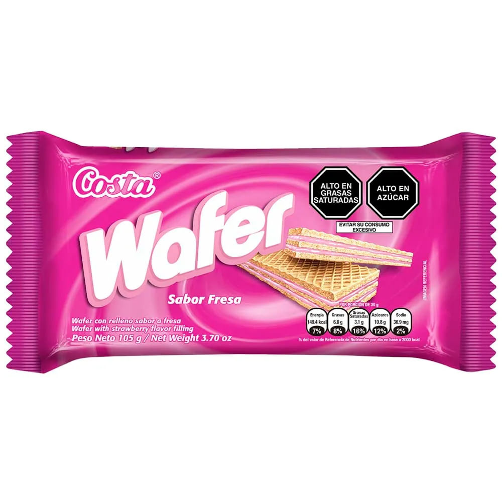 Wafer COSTA Sabor a Fresa Bolsa 105g | Vega - vegaperu