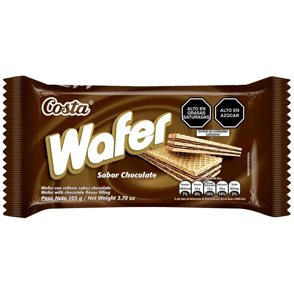 Wafer COSTA Sabor a Chocolate Bolsa 105g | Vega - vegaperu