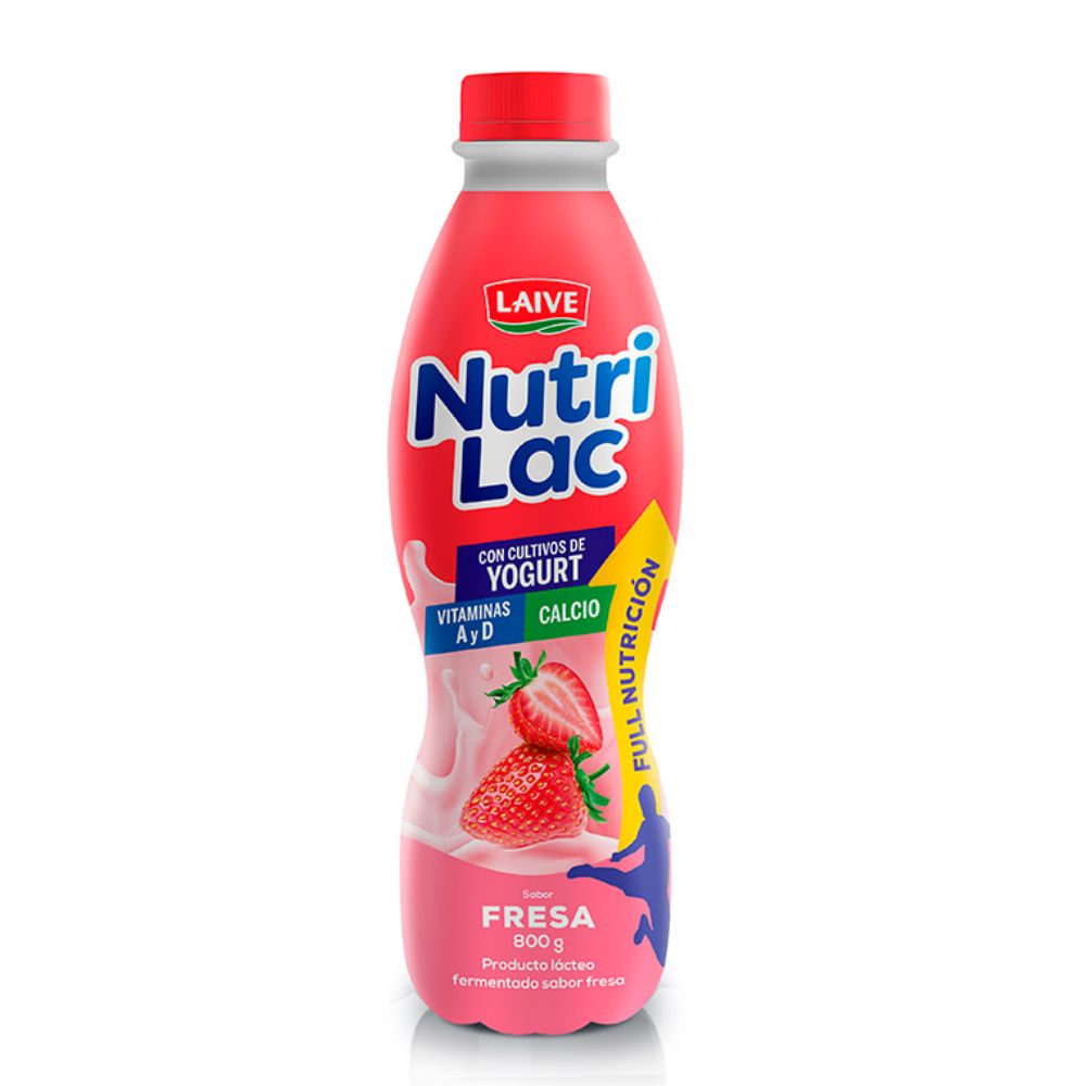 Producto lácteo NUTRILAC Sabor a Fresa Botella 800gr | Vega - vegaperu