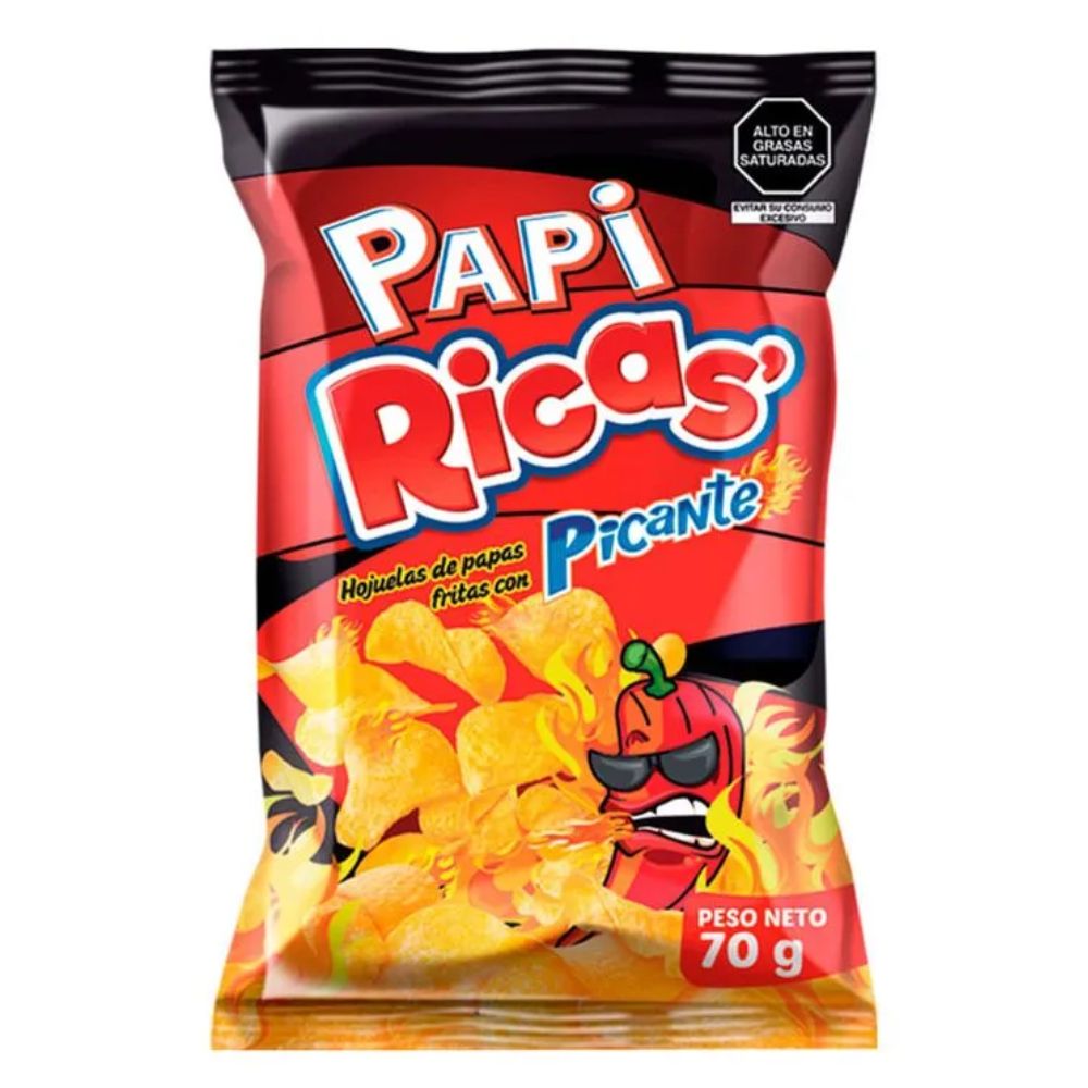 Papas PAPI RICAS Sabor Picante Bolsa 70gr | Vega - vegaperu