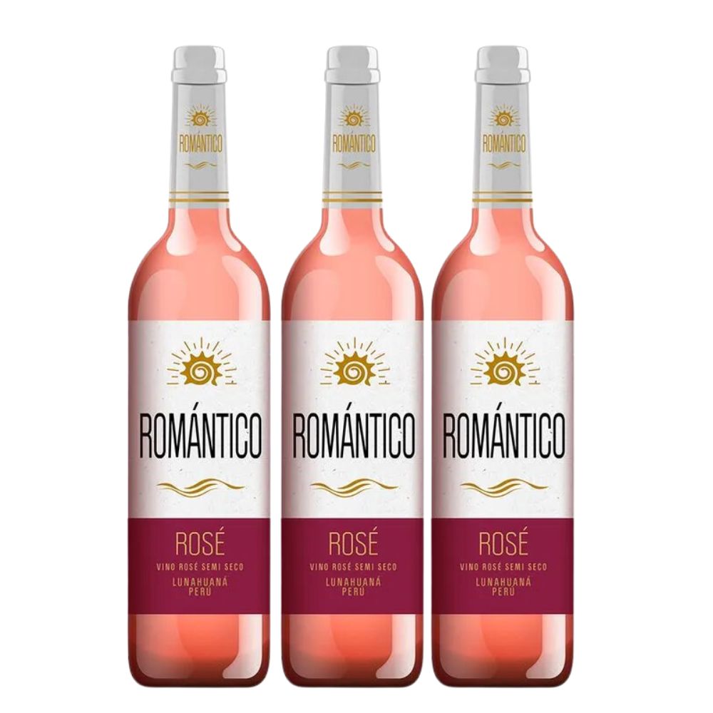 Vino Rose ROMANTICO Botella 750ml x 3u | Vega - vegaperu