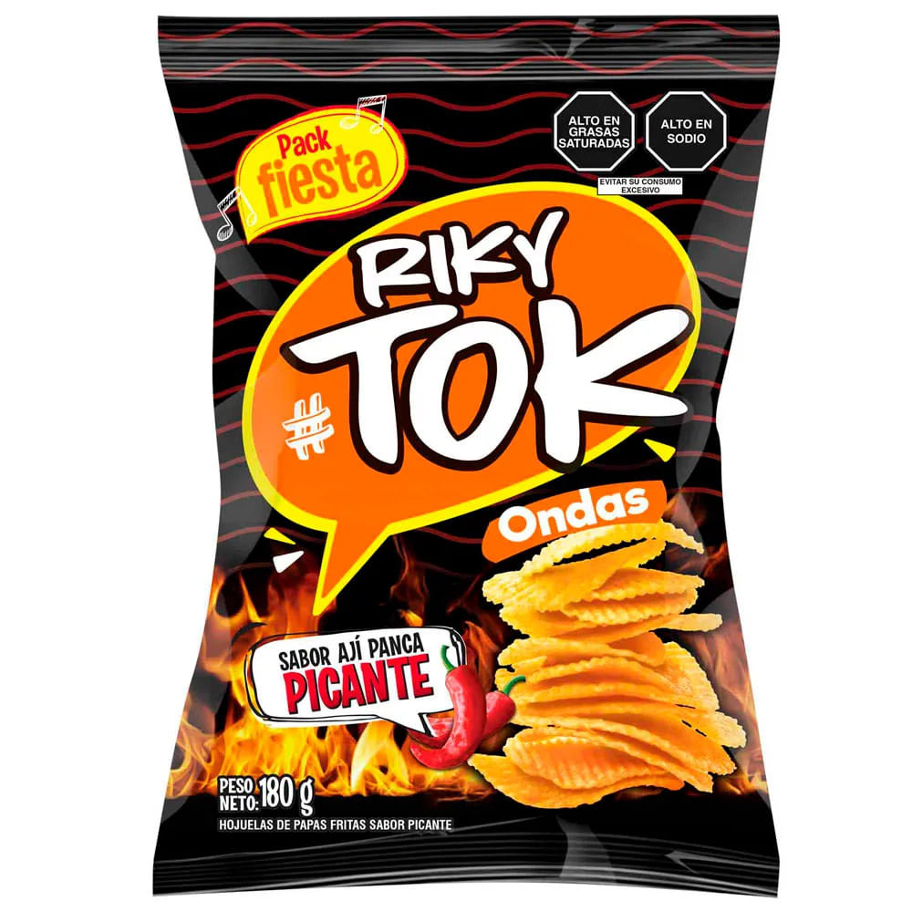 Papas RIKY TOK Ondas Picantes Bolsa 180g | Vega - vegaperu