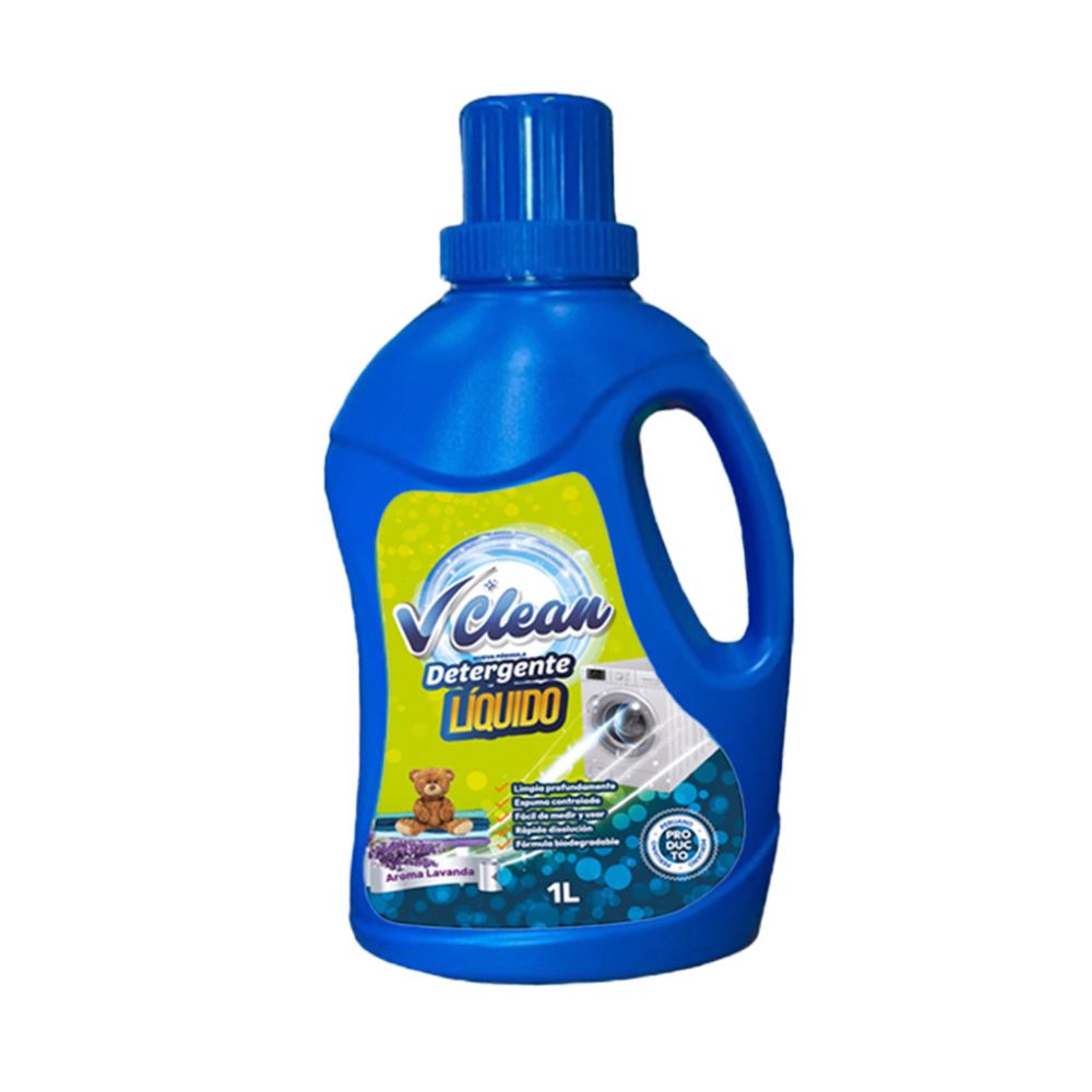 Detergente Líquido VCLEAN Lavanda Botella 1L | Vega - vegaperu