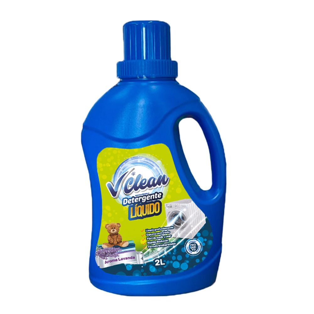 Detergente Líquido VCLEAN Lavanda Botella 2L | Vega - vegaperu