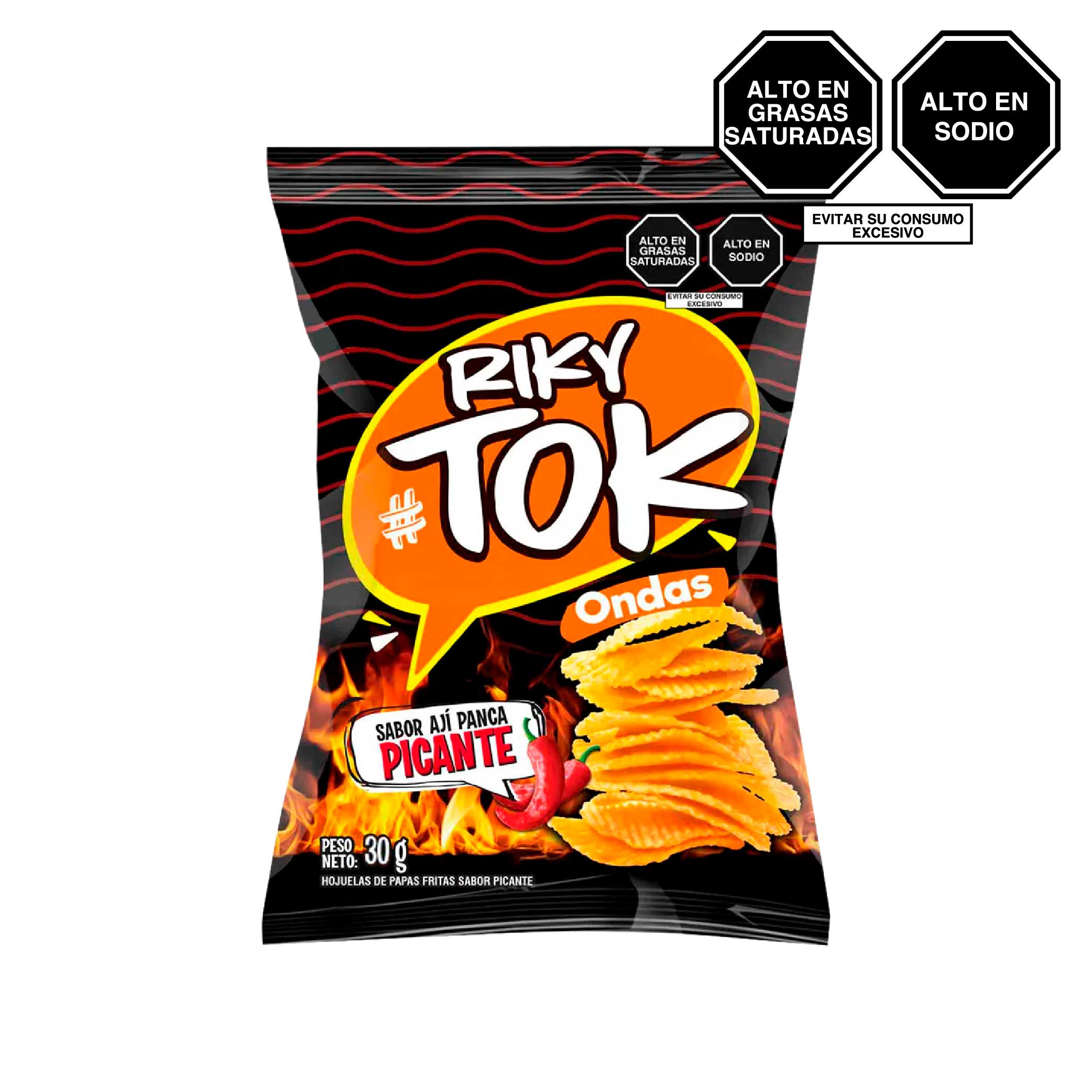 Papas RIKY TOK Ondas Picantes Bolsa 30g | Vega - vegaperu