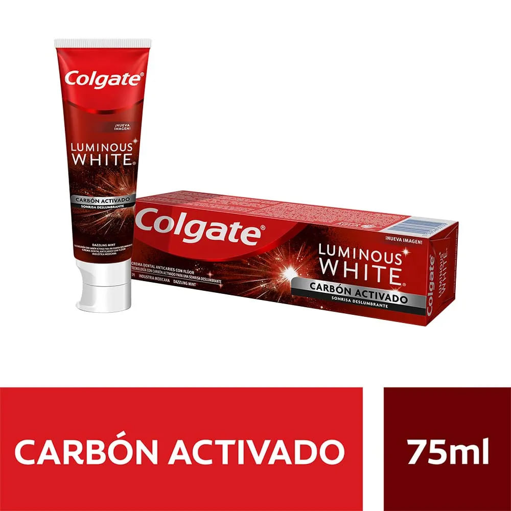 Pasta Dental COLGATE Luminous White Carbón Activo Tubo 75ml | Vega ...
