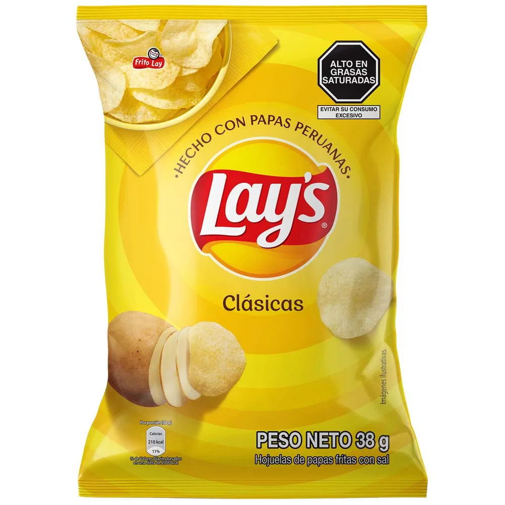 Papas LAYS Clásicas Bolsa 38g | Vega - vegaperu
