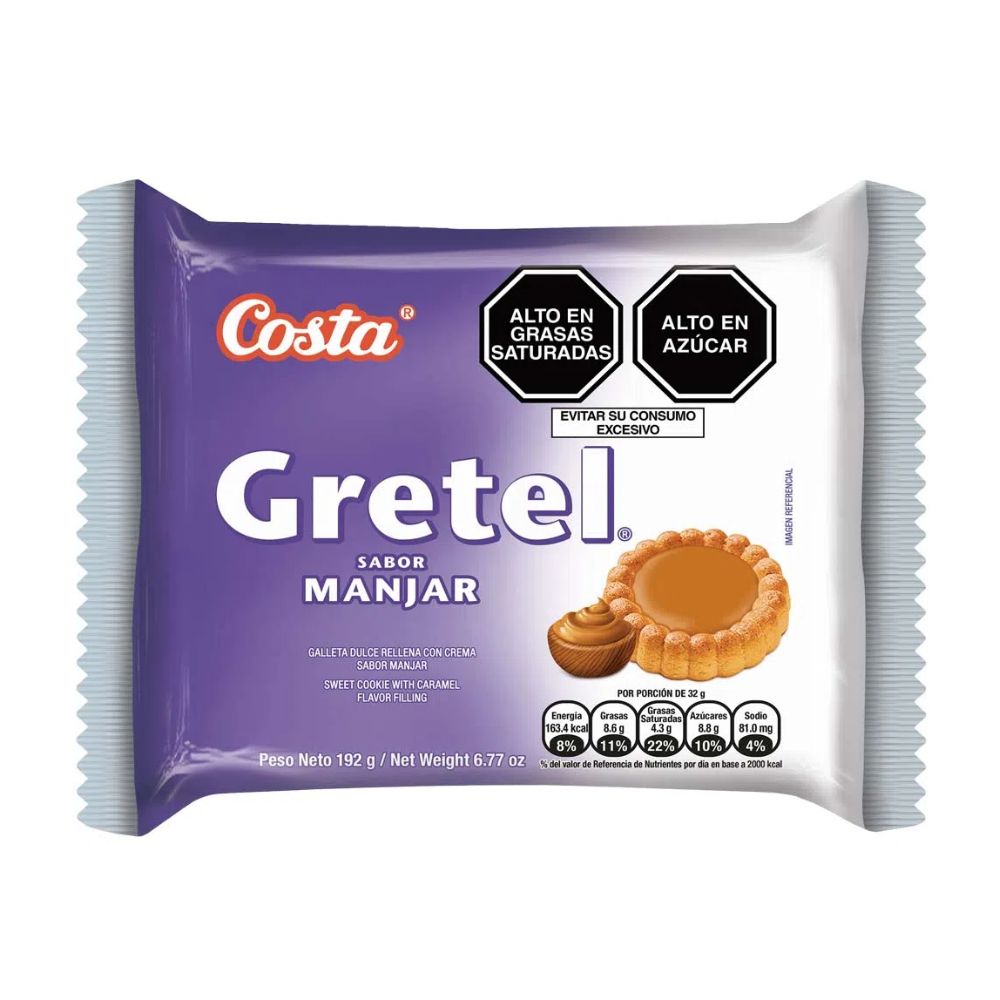 Galletas COSTA Gretel Manjar Paquete 6u 32g | Vega - vegaperu
