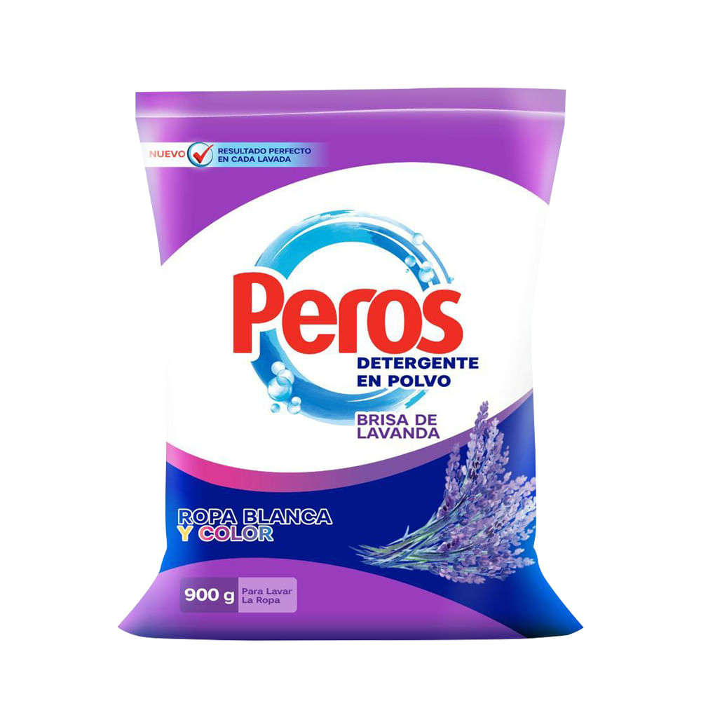 Detergente en Polvo PEROS Lavanda Bolsa 900g | Vega - vegaperu