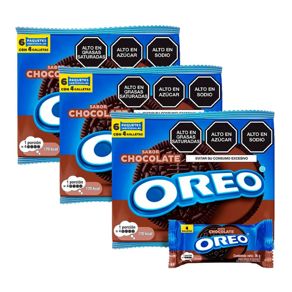 Galletas OREO Chocolate Sixpack 216g x3u | Vega - vegaperu