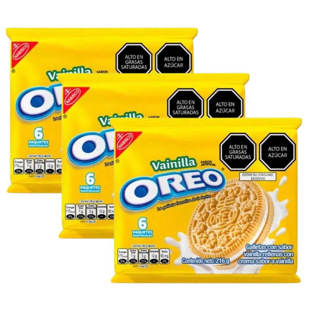 Galletas OREO Vainilla Sixpack 216g x3u | Vega - vegaperu