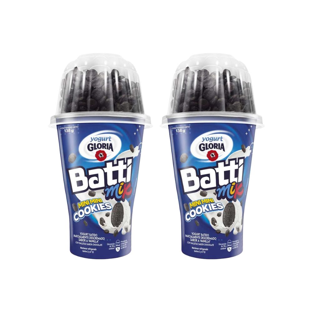 Yogurt Battimix GLORIA Mini Cookies Vaso 138g x 2u | Vega - vegaperu
