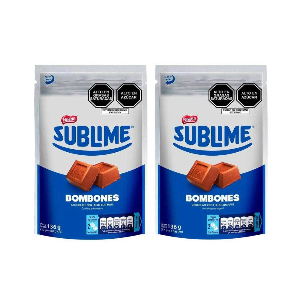Chocolate NESTLÉ Sublime Doypack 136g x 2u | Vega - vegaperu
