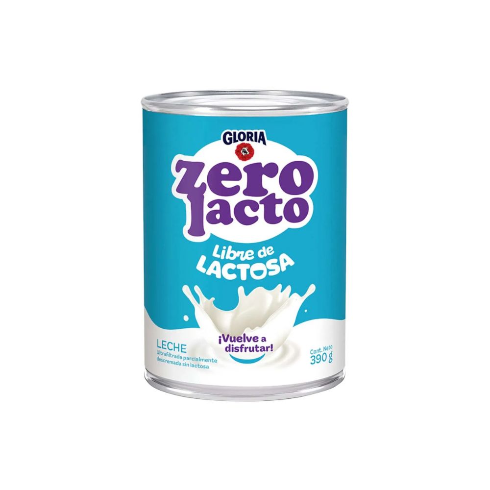 Leche GLORIA Zero Lacto Lata 390g | Vega - vegaperu