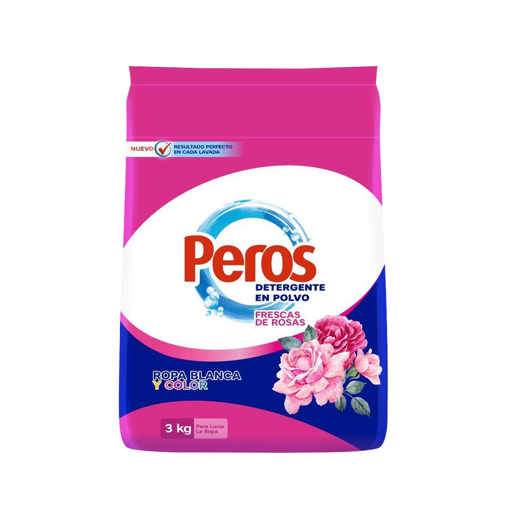 Detergente en Polvo PEROS Floral Bolsa 3Kg | Vega - vegaperu