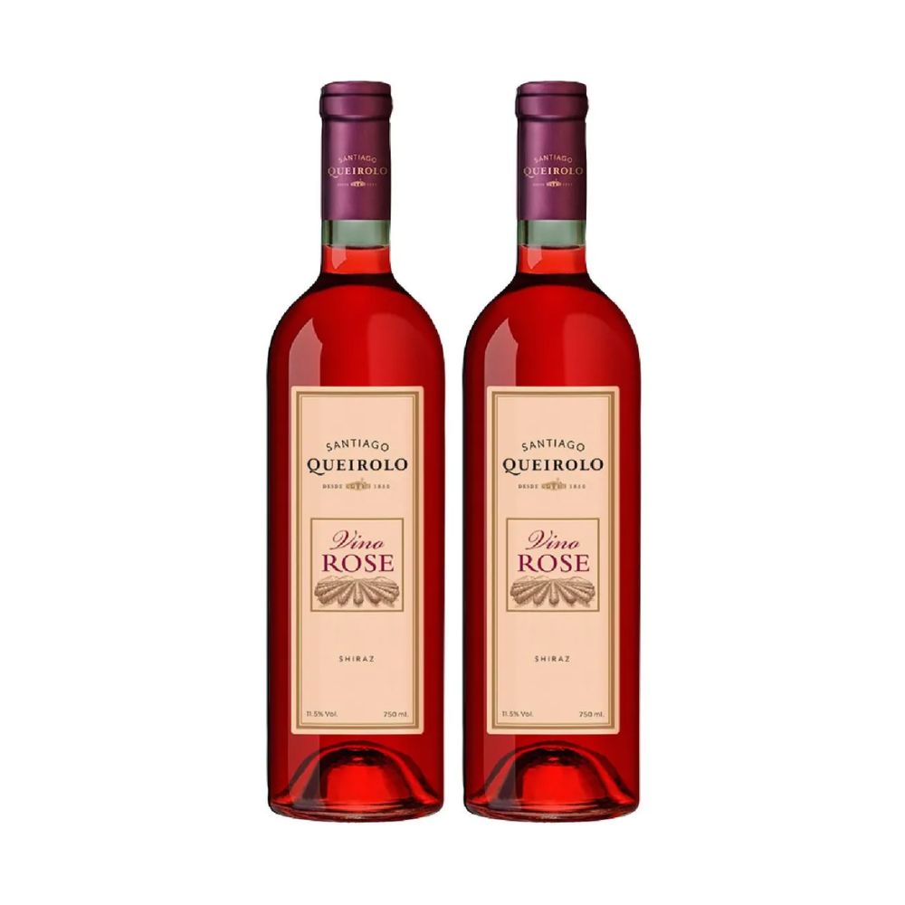 Vino SANTIAGO QUEIROLO Rosé Botella 750ml Pack 2u | Vega - vegaperu