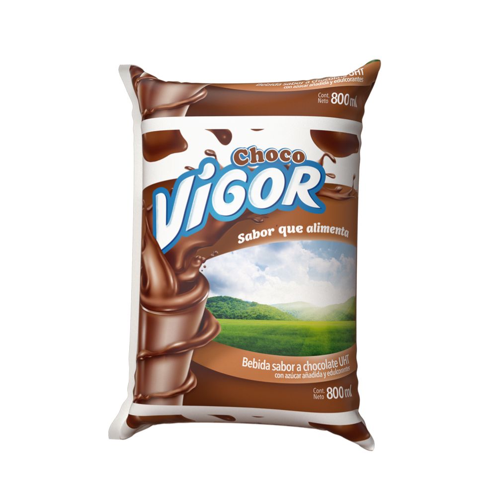 Leche Chocolatada UHT VIGOR Bolsa 800ml | Vega - vegaperu