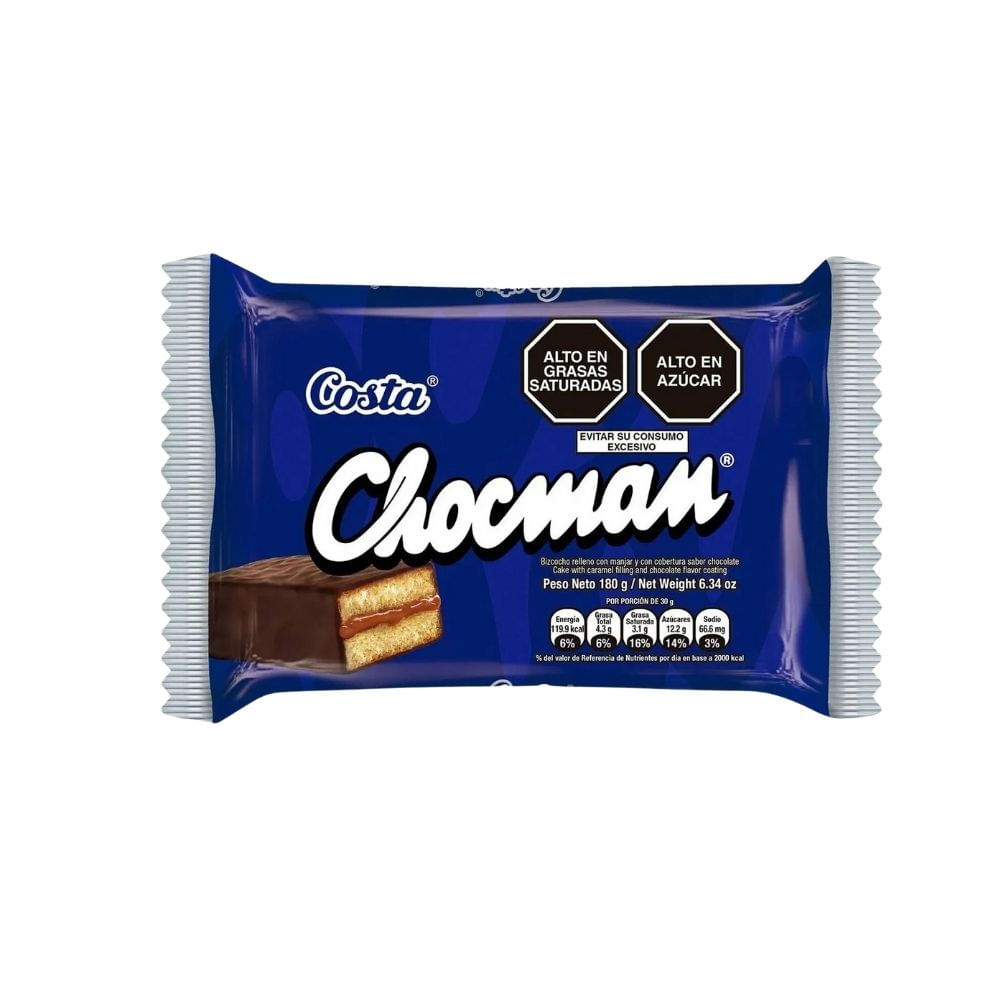 Bizcocho COSTA Chocman 33.5gr Paquete 6u | Vega - vegaperu