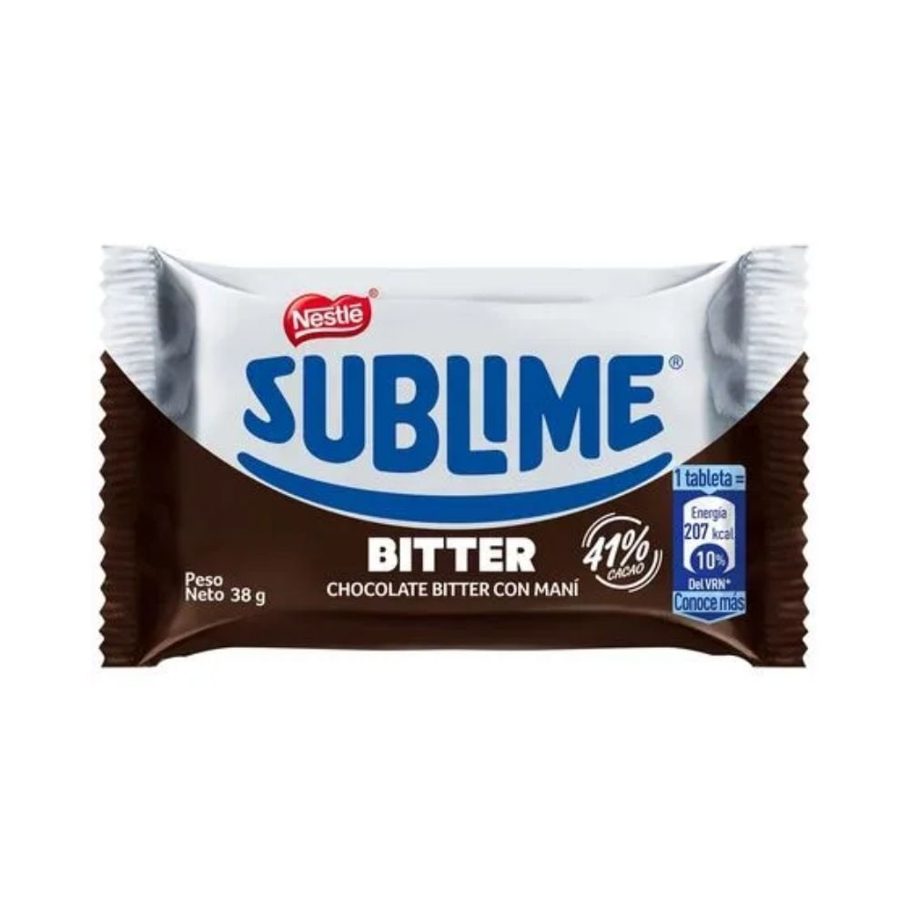 Chocolate Bitter Sublime NESTLÉ Empaque 38gr | Vega - vegaperu