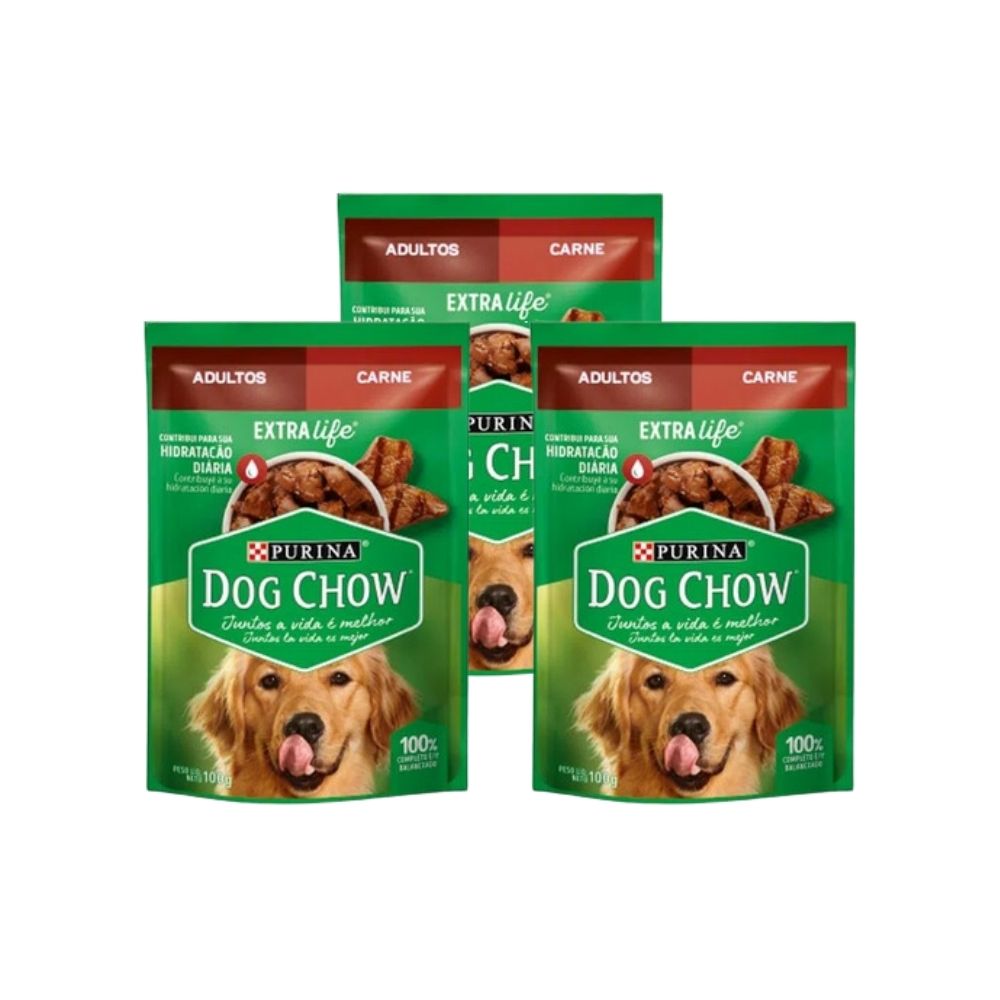 Alimento Húmedo para Perros DOG CHOW Cena de Carne Pouch 100g x3u ...