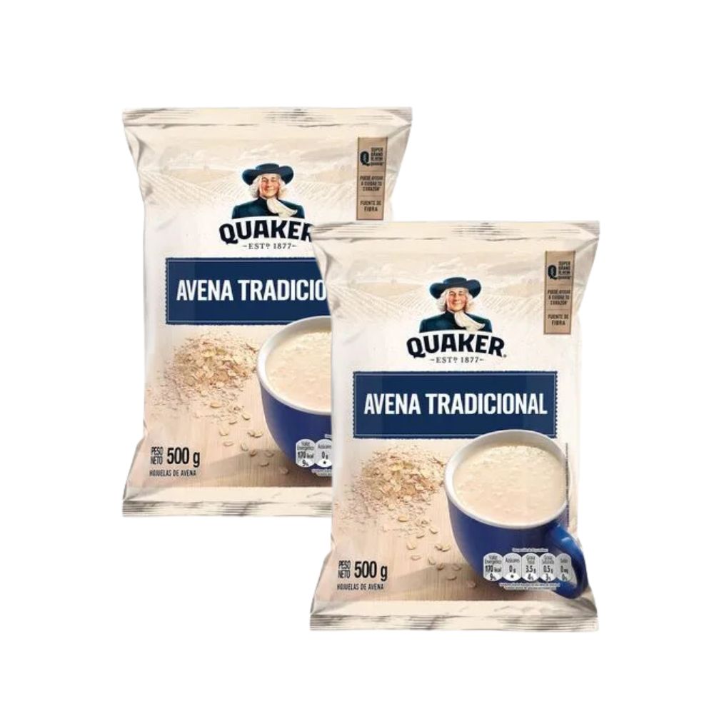 Avena QUAKER Tradicional Bolsa 500gr x2u | Vega - vegaperu