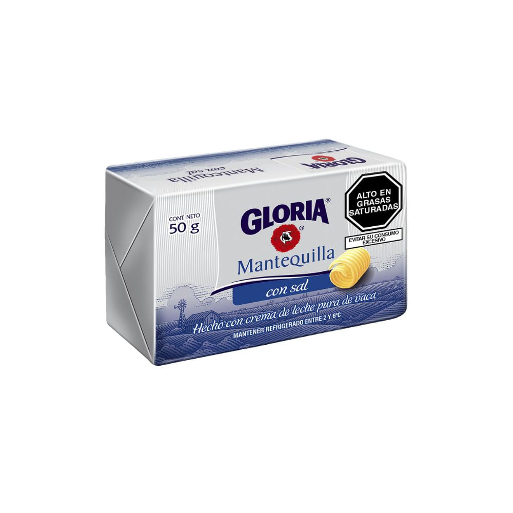 Mantequilla con Sal GLORIA Barra 50gr | Vega - vegaperu