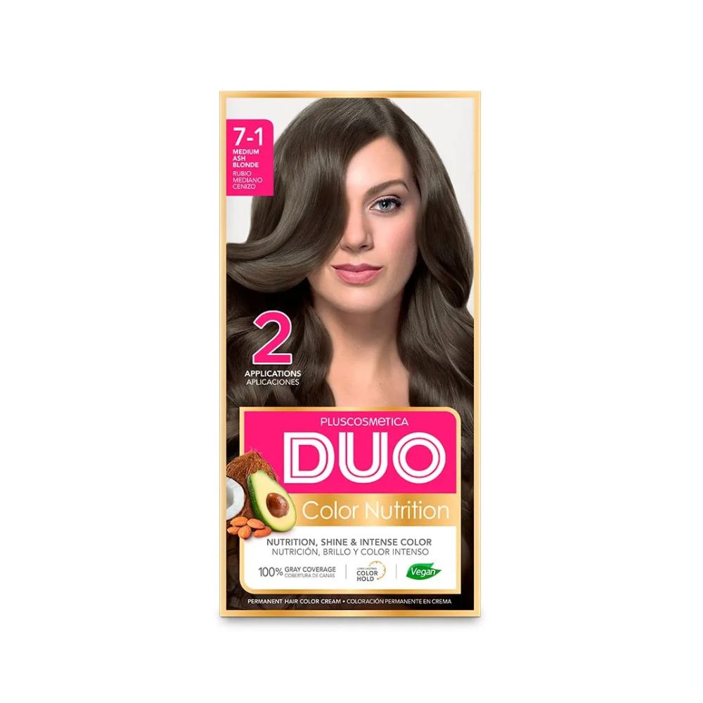 Tinte DUO COLOR NUTRITION # 7.1 Rubio Medio Cenizo Kit | Vega - vegaperu