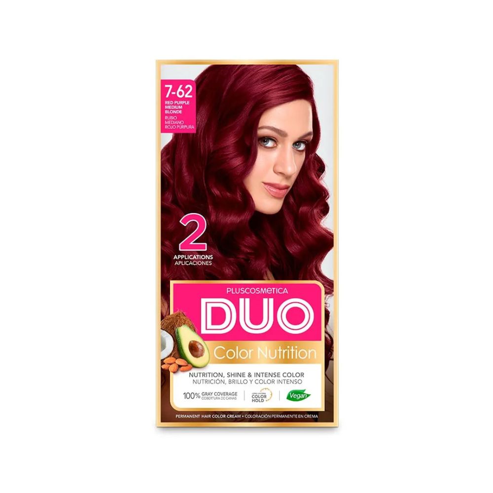 Tinte DUO COLOR NUTRITION # 7.62 Rubio Mediano Rojo Púrpura Kit | Vega ...