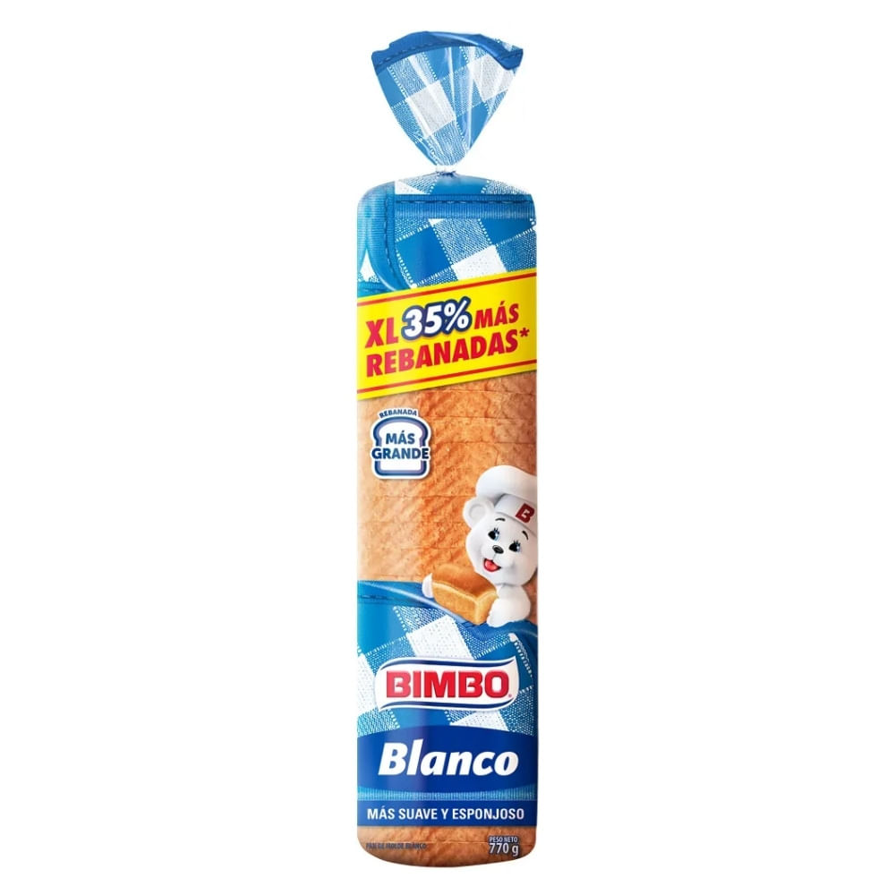 Pan de Molde BIMBO Blanco XL Bolsa 770g | Vega - vegaperu