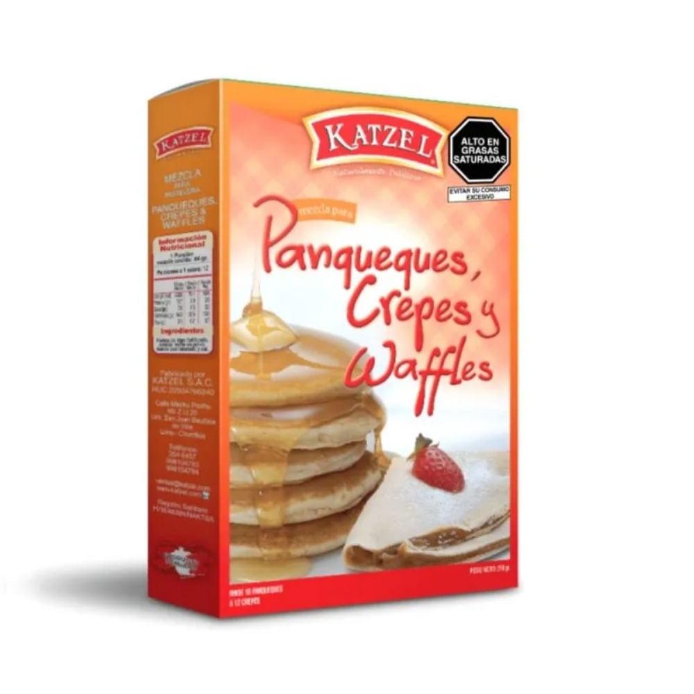 Mezcla para Panqueque Crepes Waffles KATZEL Caja 210gr | Vega - vegaperu