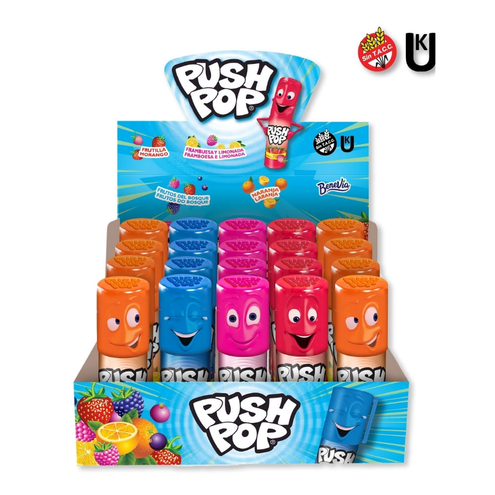 Chupetin BENEVIA Push Pop Car Sabor Surtido Empaque 14g Display 20u | Vega - vegaperu