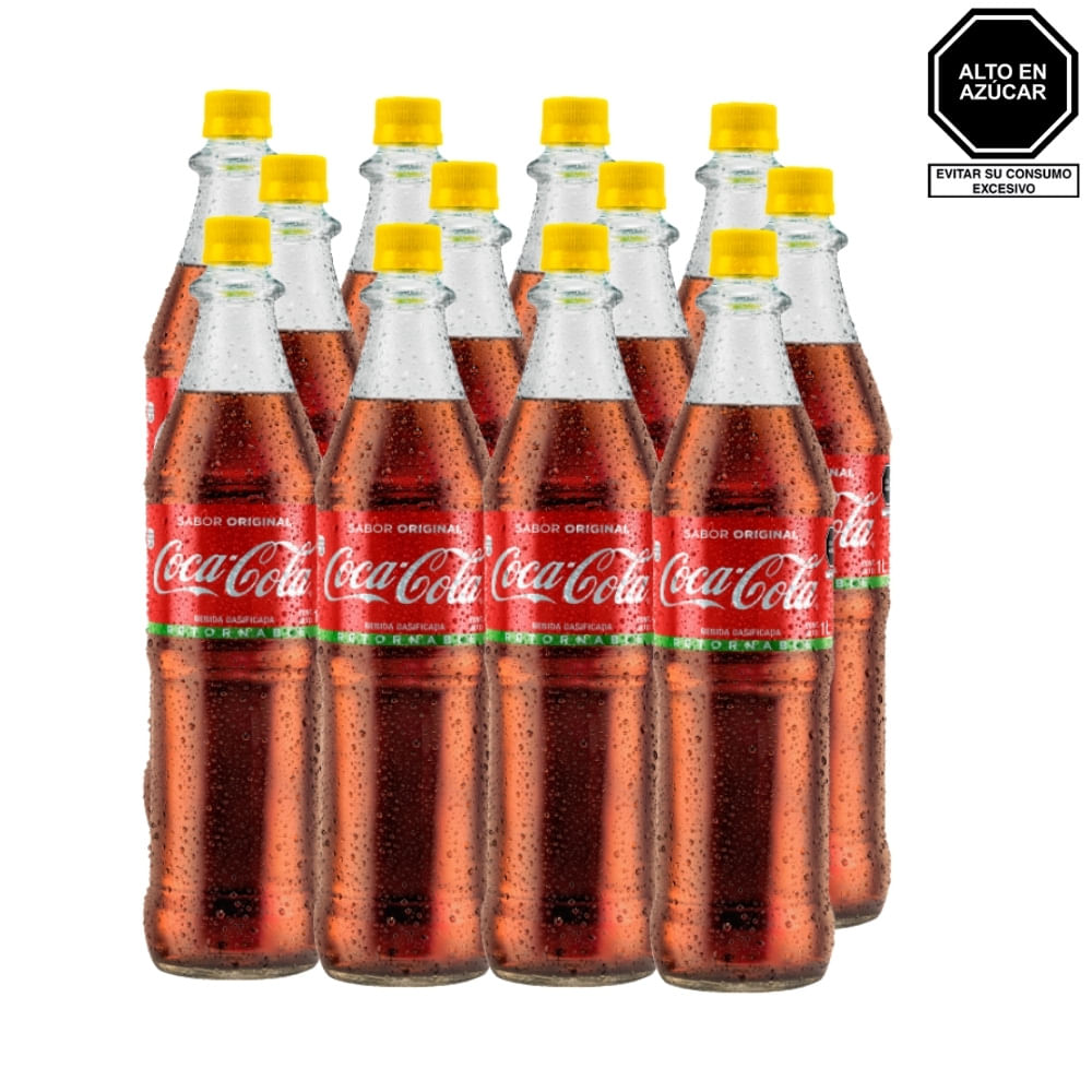 Gaseosa COCA COLA Botella Vidrio Retornable 1L Caja 12u | Vega - vegaperu