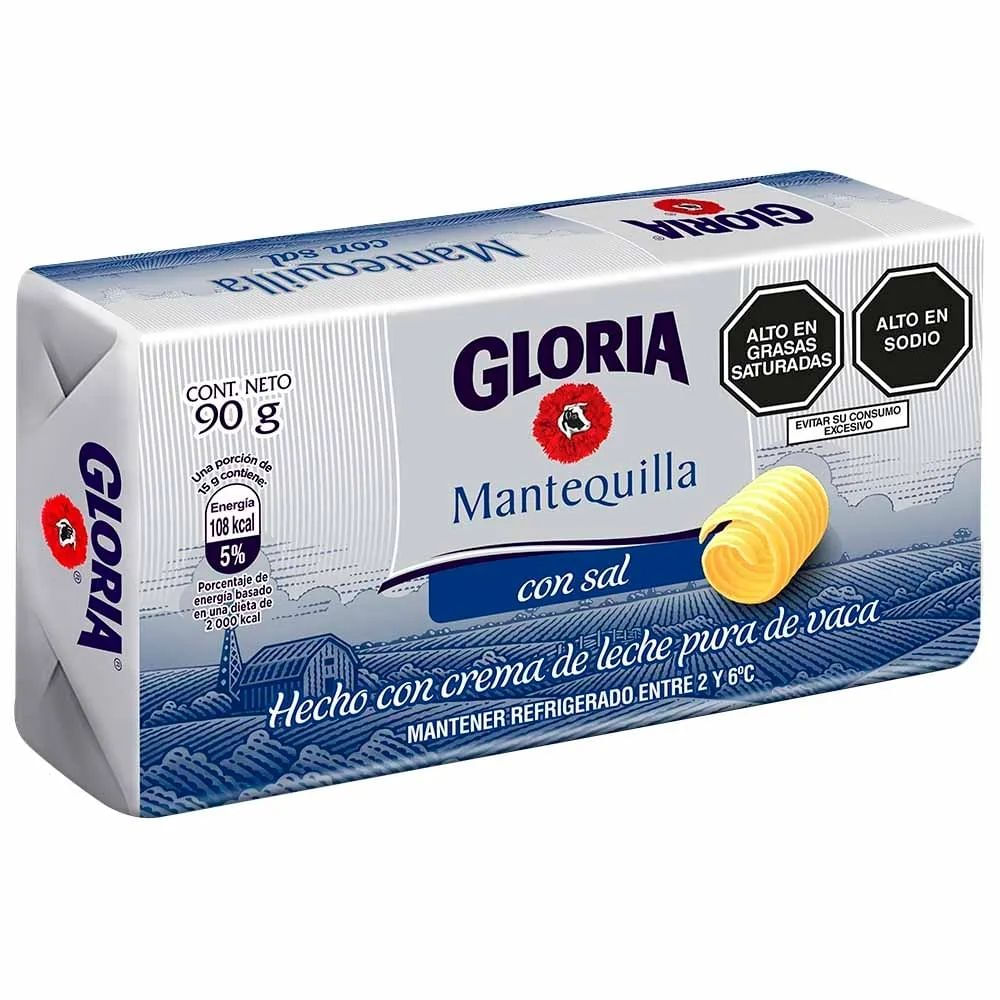 Mantequilla Gloria Barra 90g | Vega - vegaperu