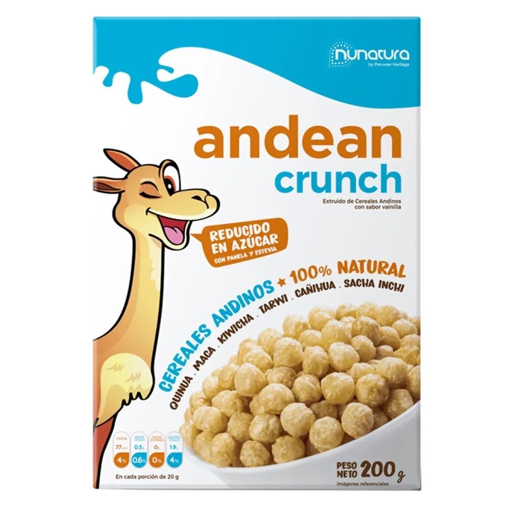 Cereal NUNATURA Andean Crunch Vainilla Caja 200g | Vega - vegaperu