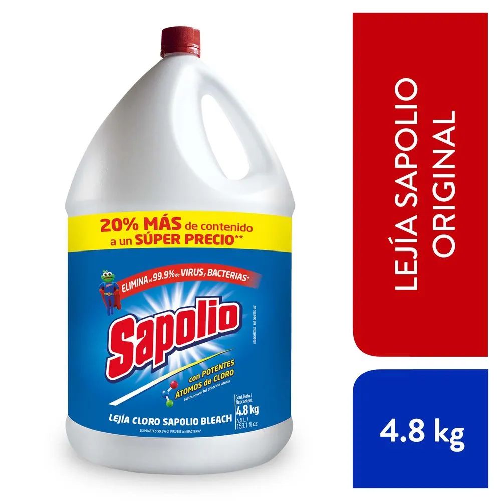 Lejía SAPOLIO Cloro Galón 4.8Kg | Vega - vegaperu
