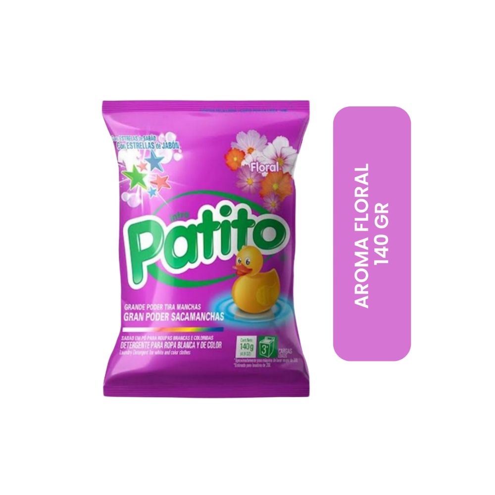 Detergente en Polvo PATITO Bicarbonato Aroma Floral Bolsa 140gr | Vega ...