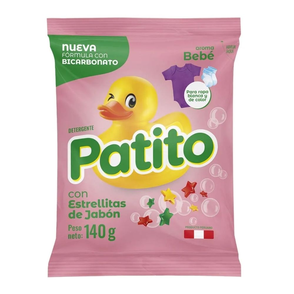 Detergente en Polvo PATITO Bicarbonato Aroma Bebé Bolsa 140gr | Vega ...