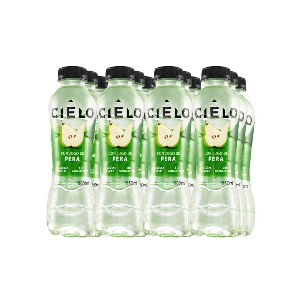 Agua con Gas CIELO Sabor a Pera Botella 350ml Paquete 12u | Vega - vegaperu