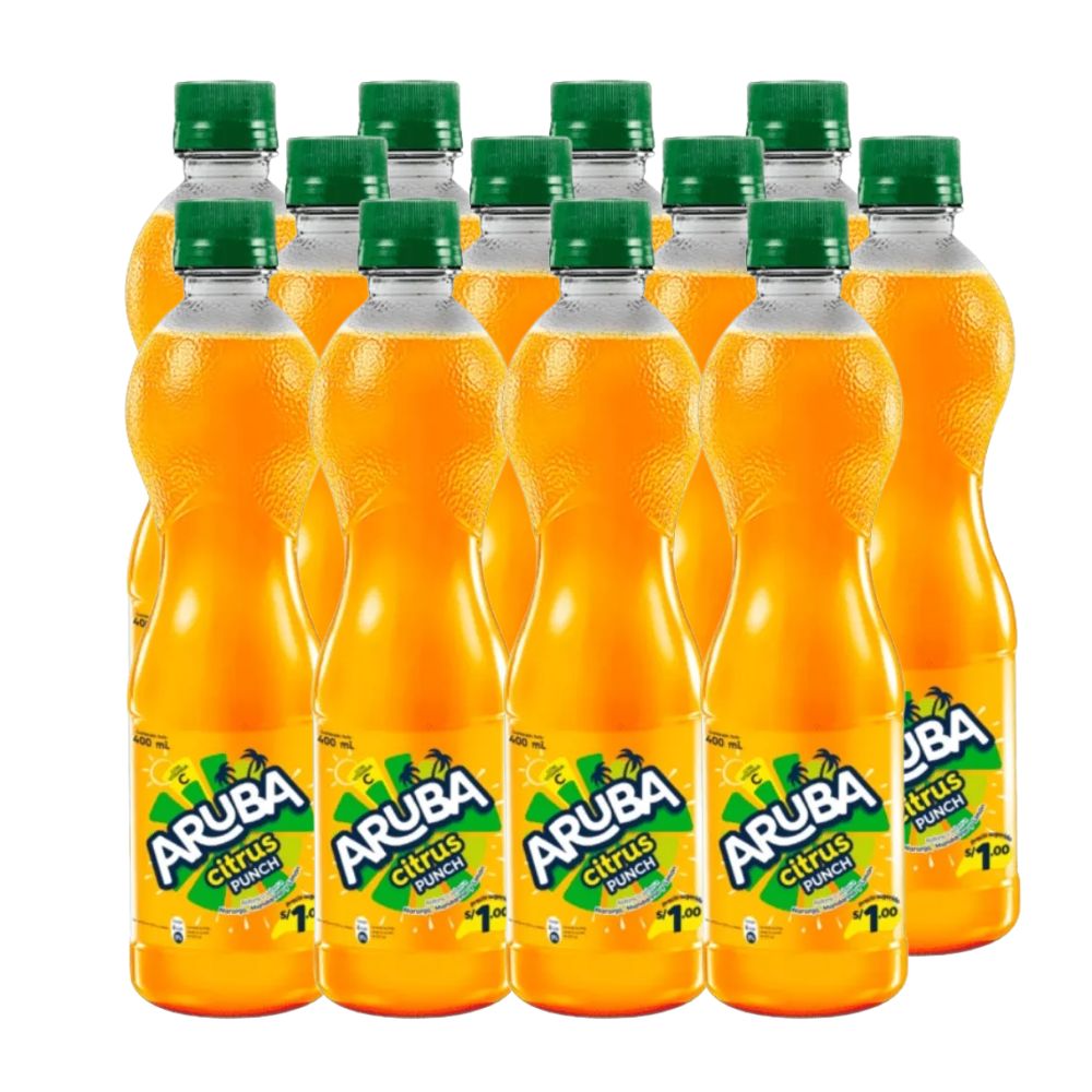 Refresco ARUBA Citrus Punch Botella 400ml Paquete 12u | Vega - vegaperu