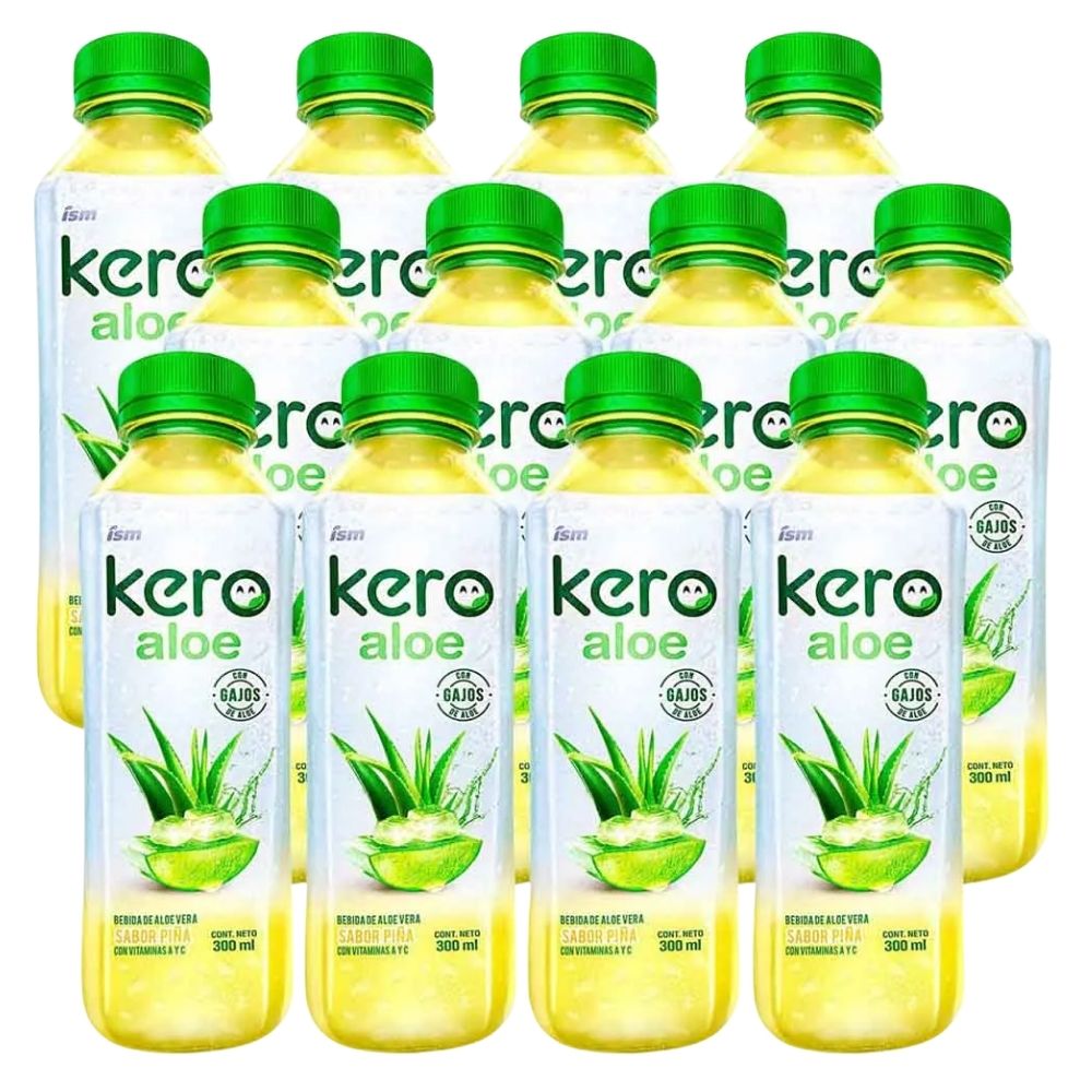 Bebida Aloe KERO Piña Botella 300ml Paquete 12u| Vega - vegaperu
