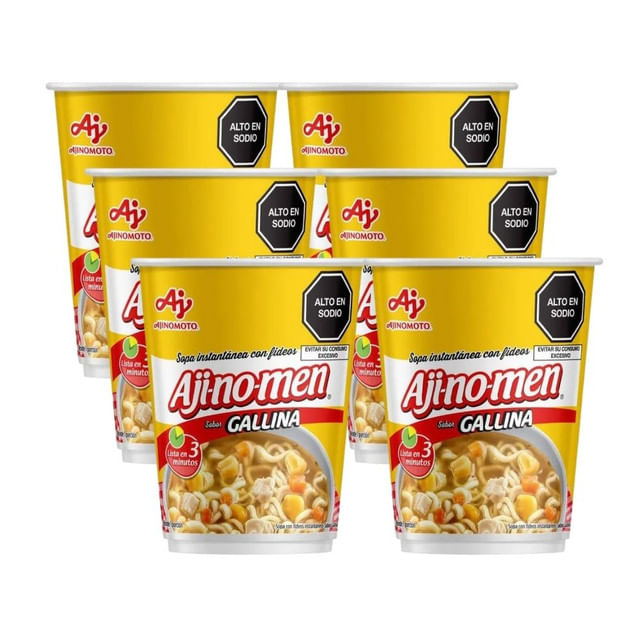 Sopa Instantánea AJINOMEN Sabor a Gallina Vaso 51g x 6u| Vega - vegaperu