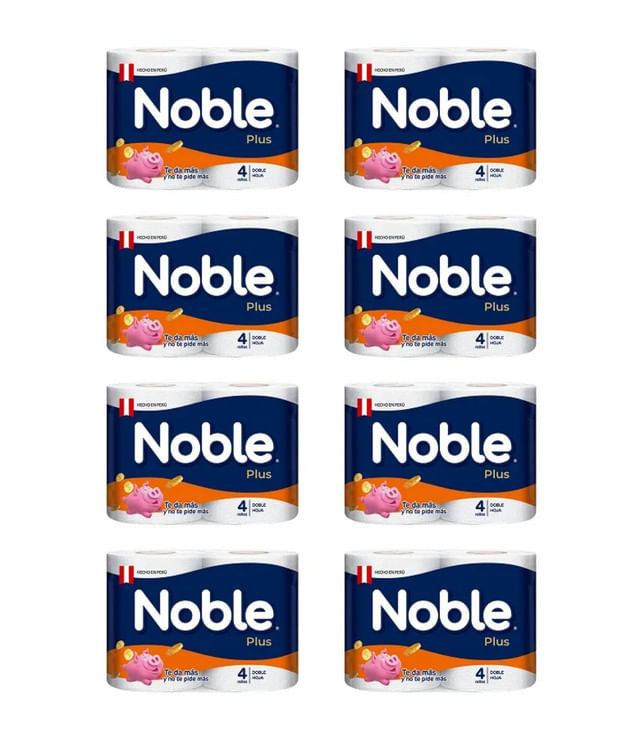 Papel Higienico NOBLE Plus 30Mts 8 Paquete 4u| Vega - vegaperu