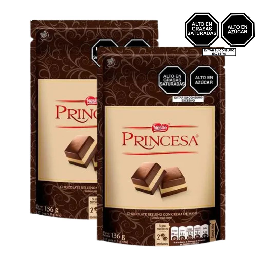 Chocolate Nestlé PRINCESA Doypack 136gr x 2u | Vega - vegaperu