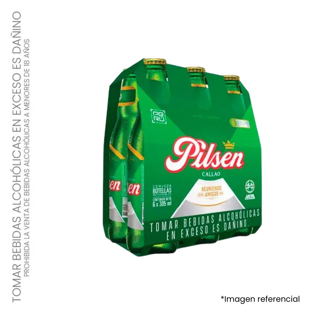 Cerveza PILSEN Pack 6 Botella 305ml | Vega - vegaperu